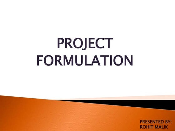 Project Formulation | PPTX