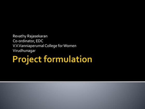 Project Formulation | PPTX