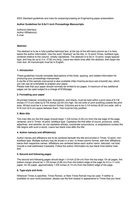 Sample IEEE Paper Format | DOC