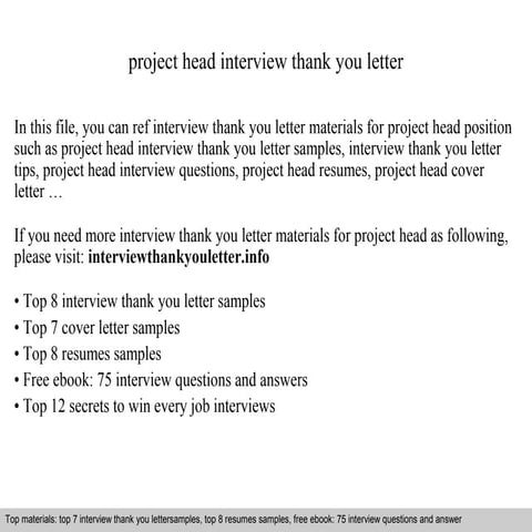 Project head | PPT