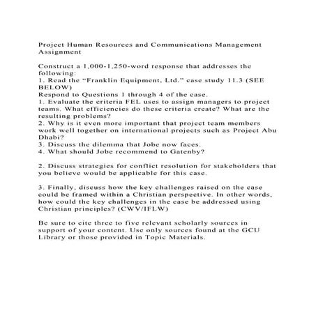 Project Human Resources and Communications Management Assignment.docx