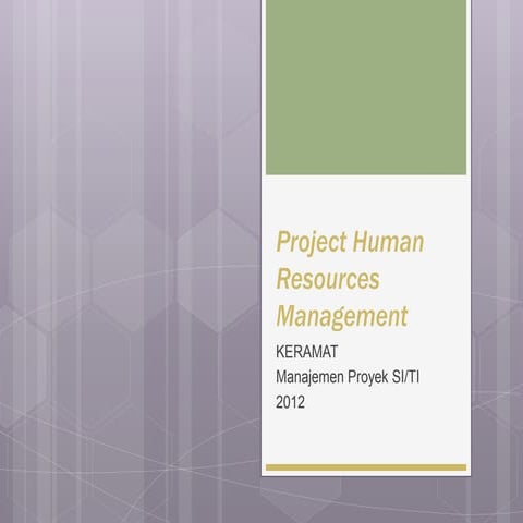 Project human resource management