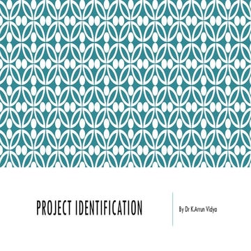project identification in Entrepreneurship | PPTX