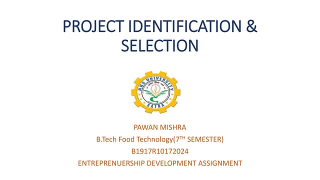 Project identification and Project selection | PPTX