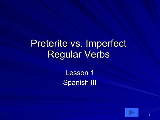 Preterit Of Regular Verbs