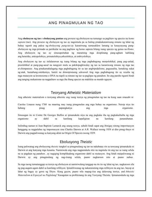 Ang Ebolusyon ng Tao | PPTX