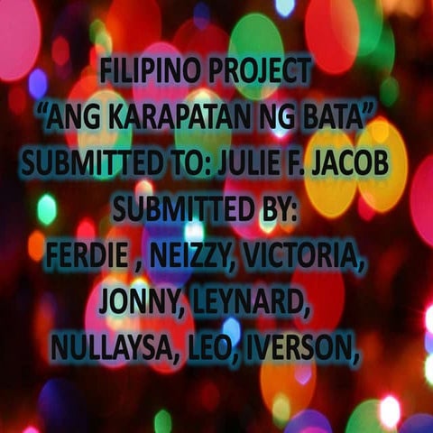 Project in filipino | PPT