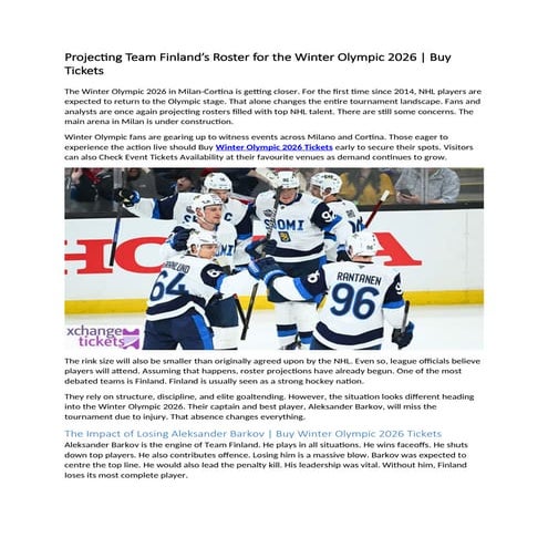 Projecting Team Finland’s Roster for the Winter Olympic 2026.docx