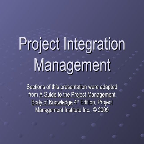 Project Integration Slides for PMP and project management | PPT