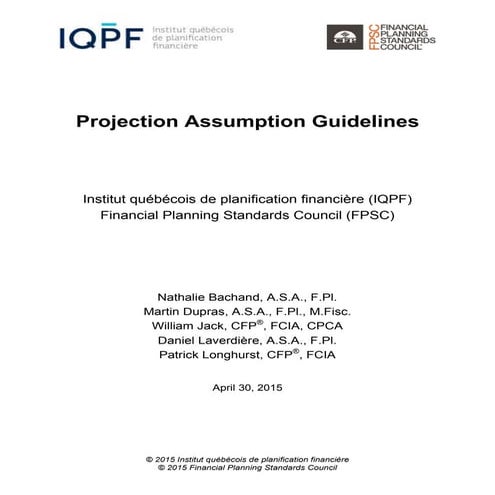 Projection Assumption Guidelines | PDF | Business Accounting & Finance ...