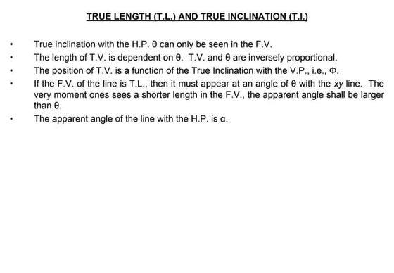 To find true length of a line | PPT | Drawing and Sketching | Arts and ...