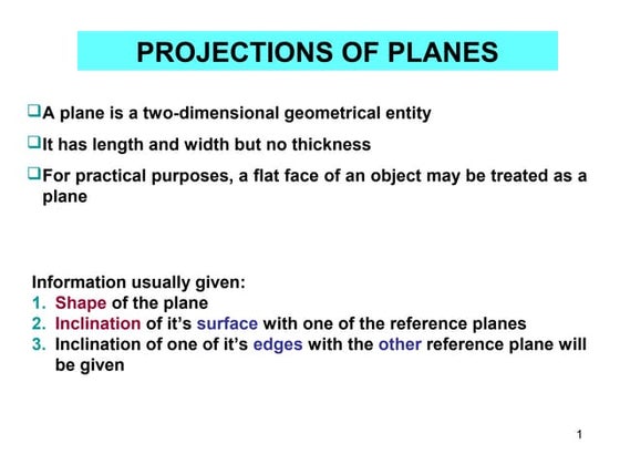 Unit 3 projection of planes | PPT