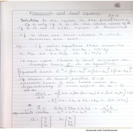 Projections And Least Squares Pdf