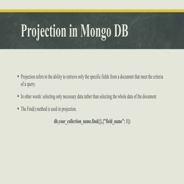 Projections Nosql in Mongodb and collections.pptx