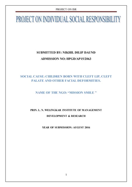 ISR- Individual Social Responsibility | PPT