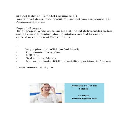 project Kitchen Remodel (commercial) and a brief description about.docx