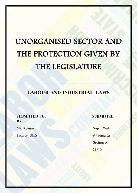 organized and unorganized sector | PDF