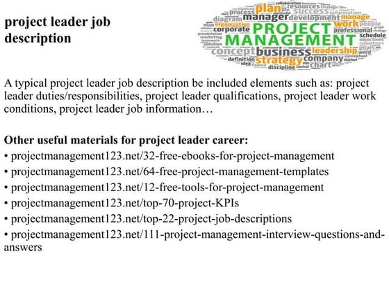 Project leader | PPT