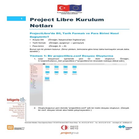 Project libre kurulumu | PDF
