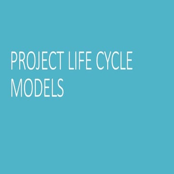 PROJECT LIFE CYCLE MODELS. data &analytics pptx | PPTX