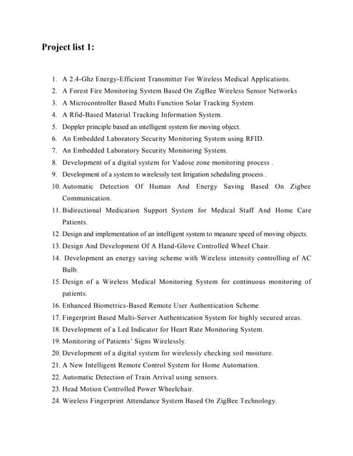 Robotics project list | PDF