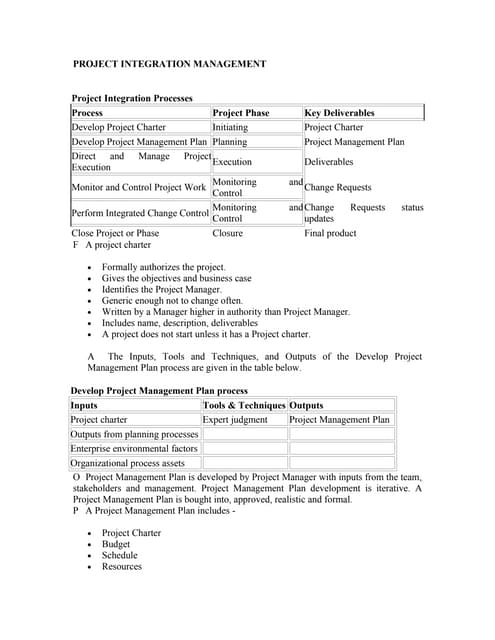 Pmi Project Management Framework
