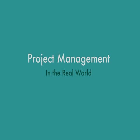 Project Management in the Real World | PDF