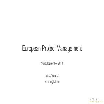 European project management | PDF