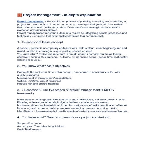 Project Management: Planning, Executing, and Delivering Success | PDF