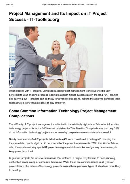 The Top 5 Skills for IT Project Managers | PDF
