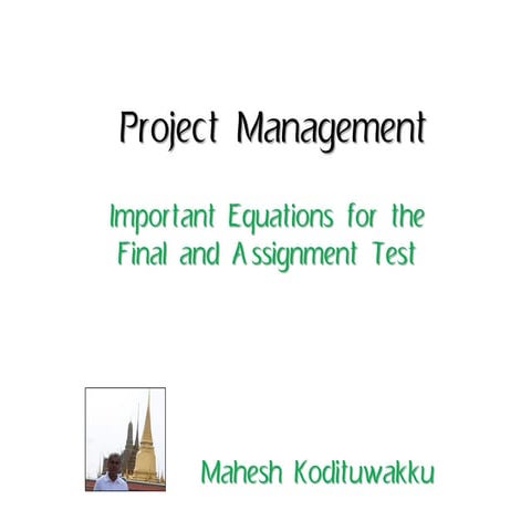 Project Management-Important Equations | PPT