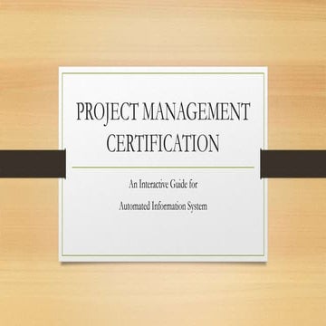 Project Management Certification - EDUC 6135 | PPT