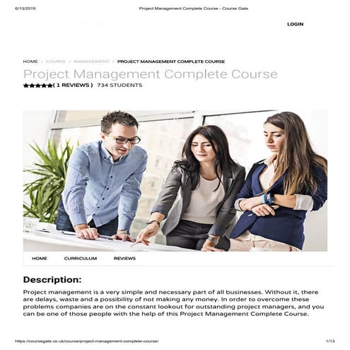 Project Management Complete Course - Course Gate | PDF