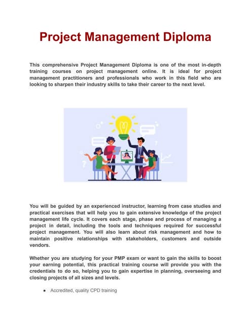 Certificate in Project Management - UniAthena | PPTX