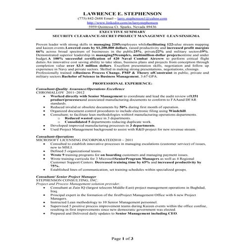 Project Management Extensive | DOCX