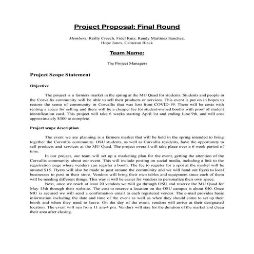 Project Management Final Project | PDF