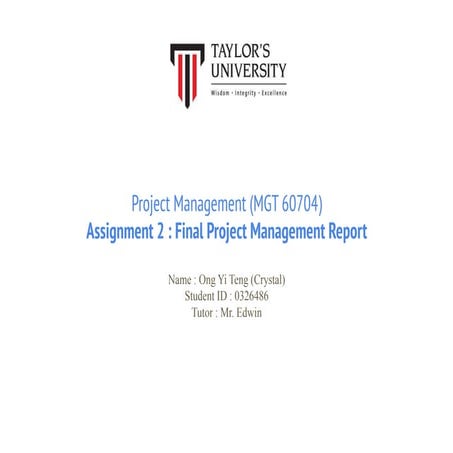 Final Project Management Report | PDF