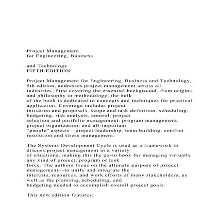Project Management for Engineering, Business and Te.docx
