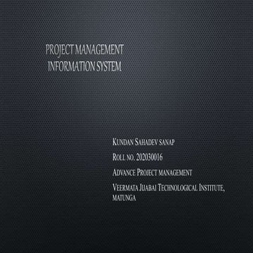 Project management information system (PMIS) | PPTX