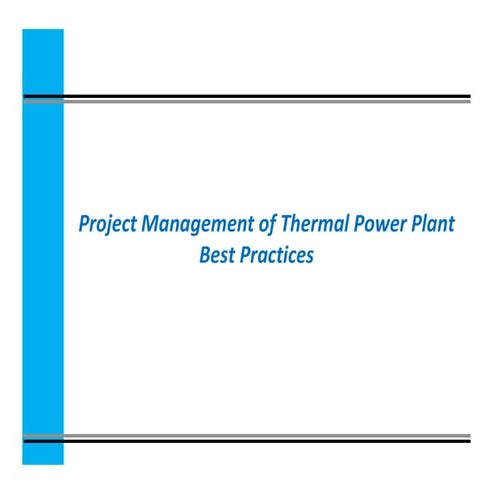 Project management in thermal power plants | PDF