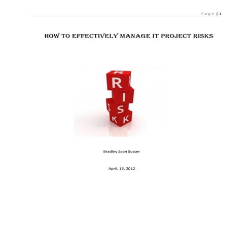 How to Effectively Manage IT Project Risks | PDF