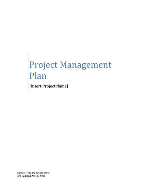Project Management Plan Template | PDF