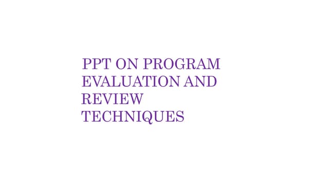 Programme evaluation review technique | PDF