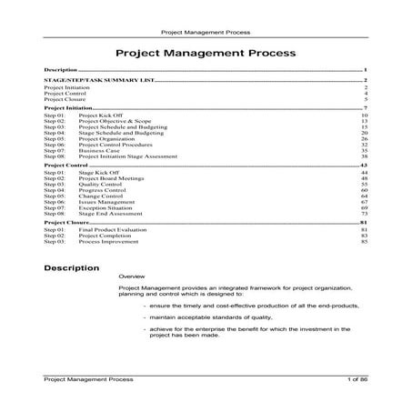 Project Management Process | Pdf