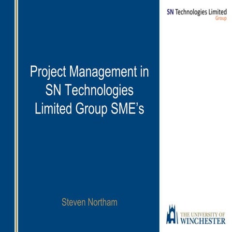 Project Management and SN Technologies Group | PPT