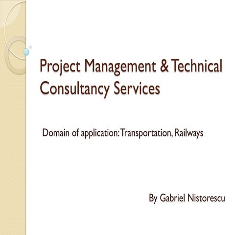 Project Management & Technical Consultancy Services [Transportation, Railways] | PDF