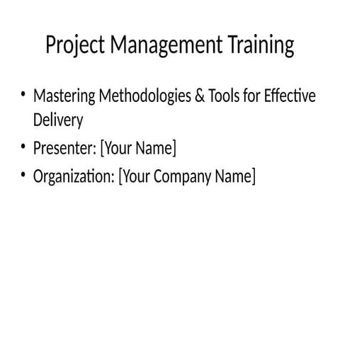 Project_Management_Training_for_beginner | PPTX