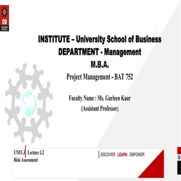 Project Management Unit 3 Lecture 3.2.ppt