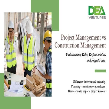 Project Management vs Construction Management | PDF