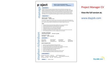 Project manager cv example 3 | PPT
